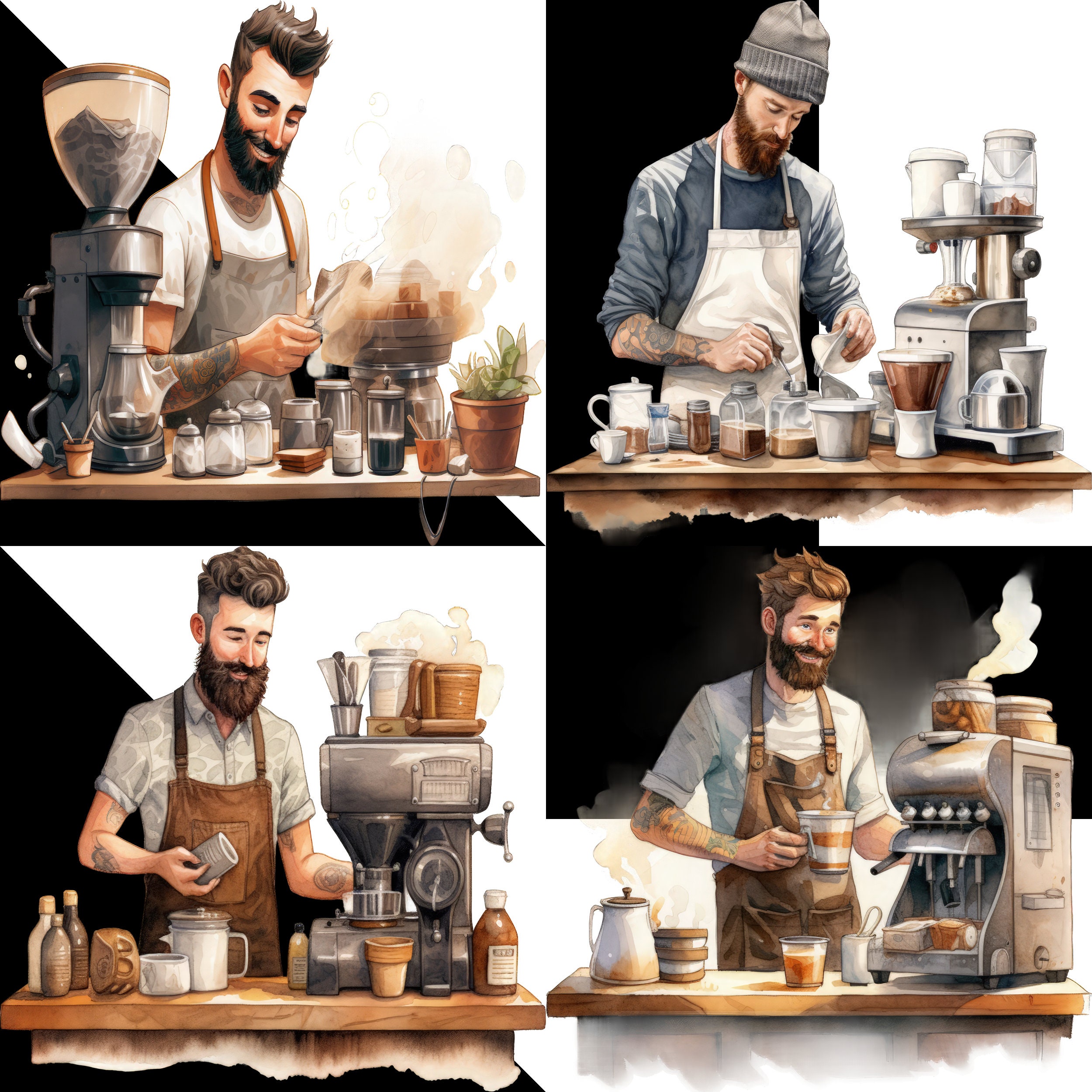 Friendly Barista Brew Clipart,picture for Car,design for Frame,print ...