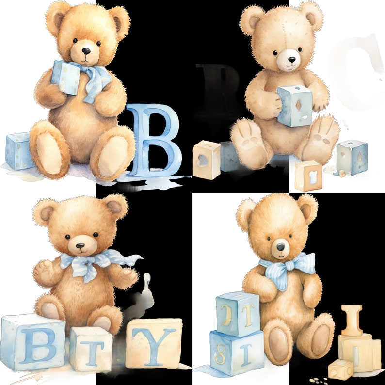 Teddy Bear Sitting Down, Wearing Baby Blue and Playing PNG Clipart,sweet Teddy Bear Playing Baby ...