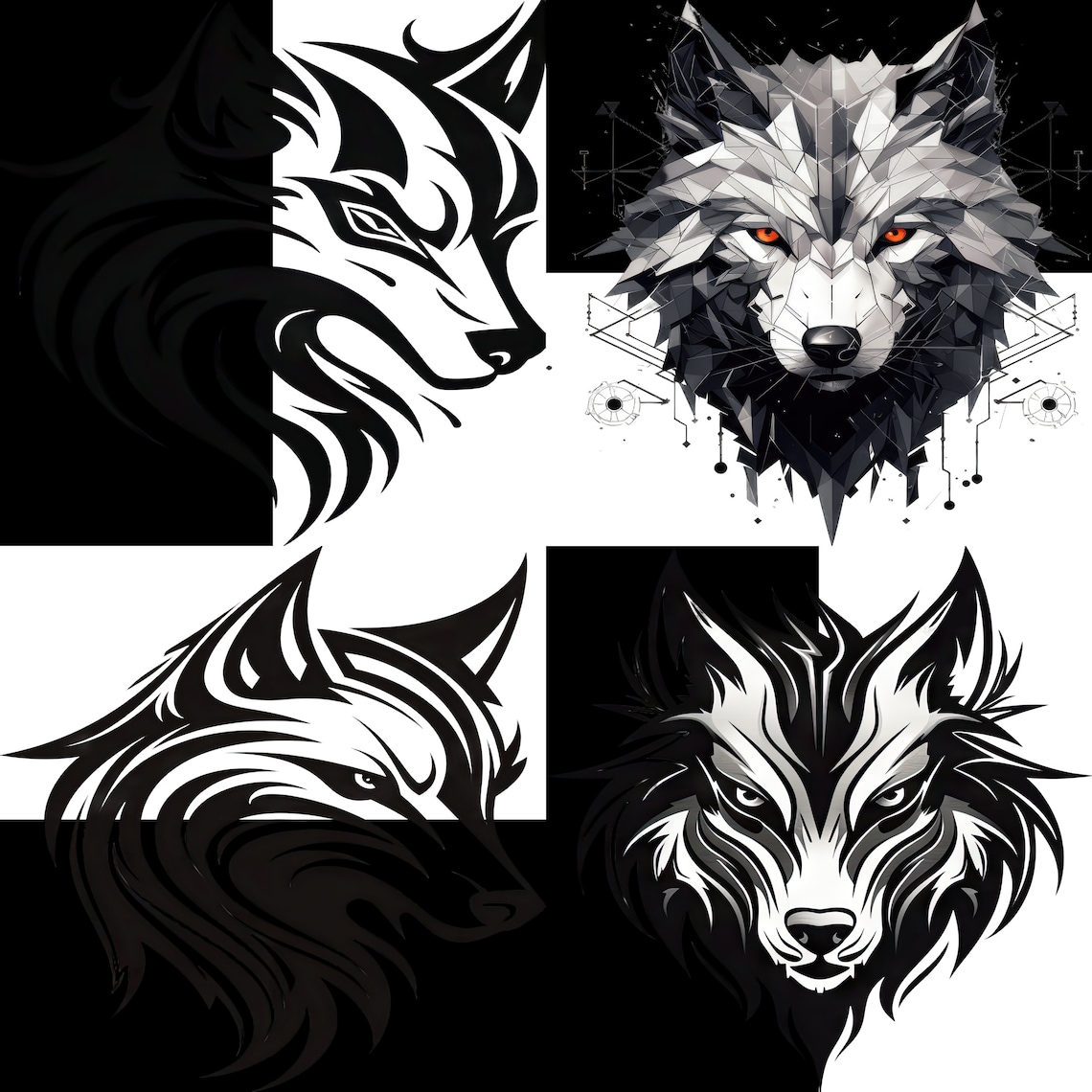 Abstract Wolf Vector Logo PNG Clipart, Vector Logo Clipart, Abstract ...