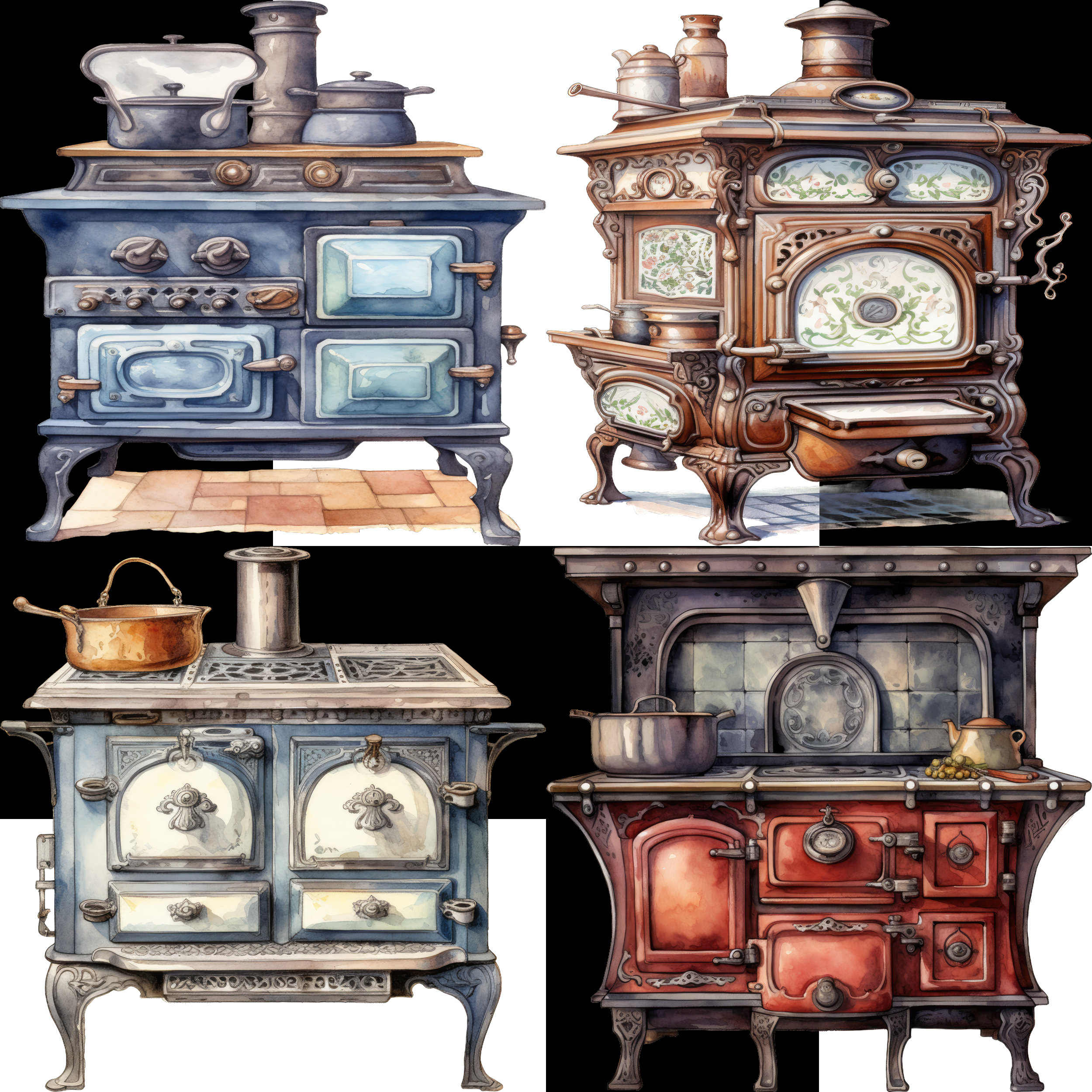 Vantage Castron Stove Homemaking PNG Clipart,traditional Cookware Art ...