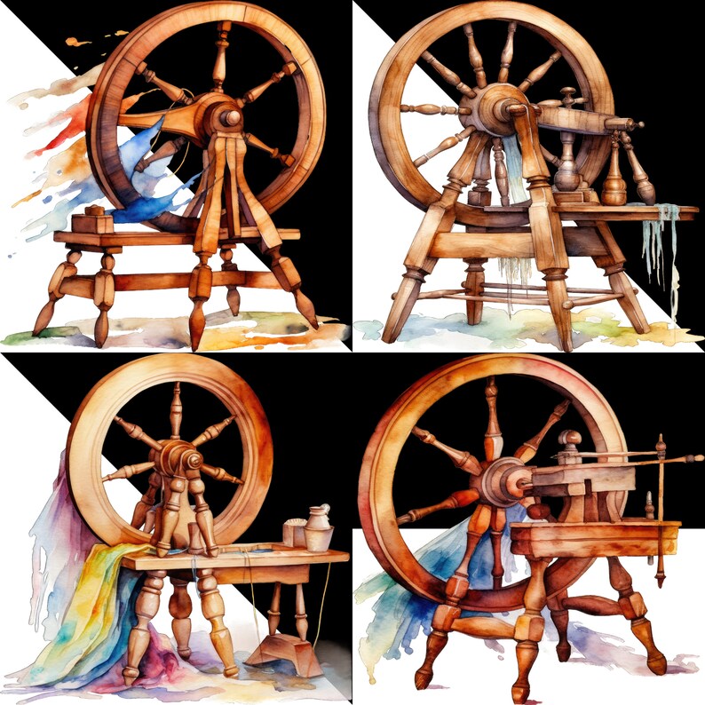 Vantage Spinning Wheel PNG Clipart, Textile Decor Clipart, Vantage ...