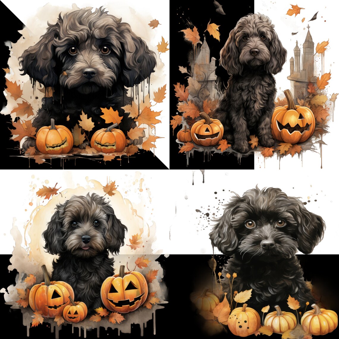 Spooky Cockapoo Halloween PNG, Haunted Cockapoo Clipart - Halloween Dog ...