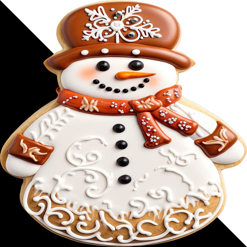 Snowman Gingerbread Cookie PNG Clipart, Festive Art: Snowman ...