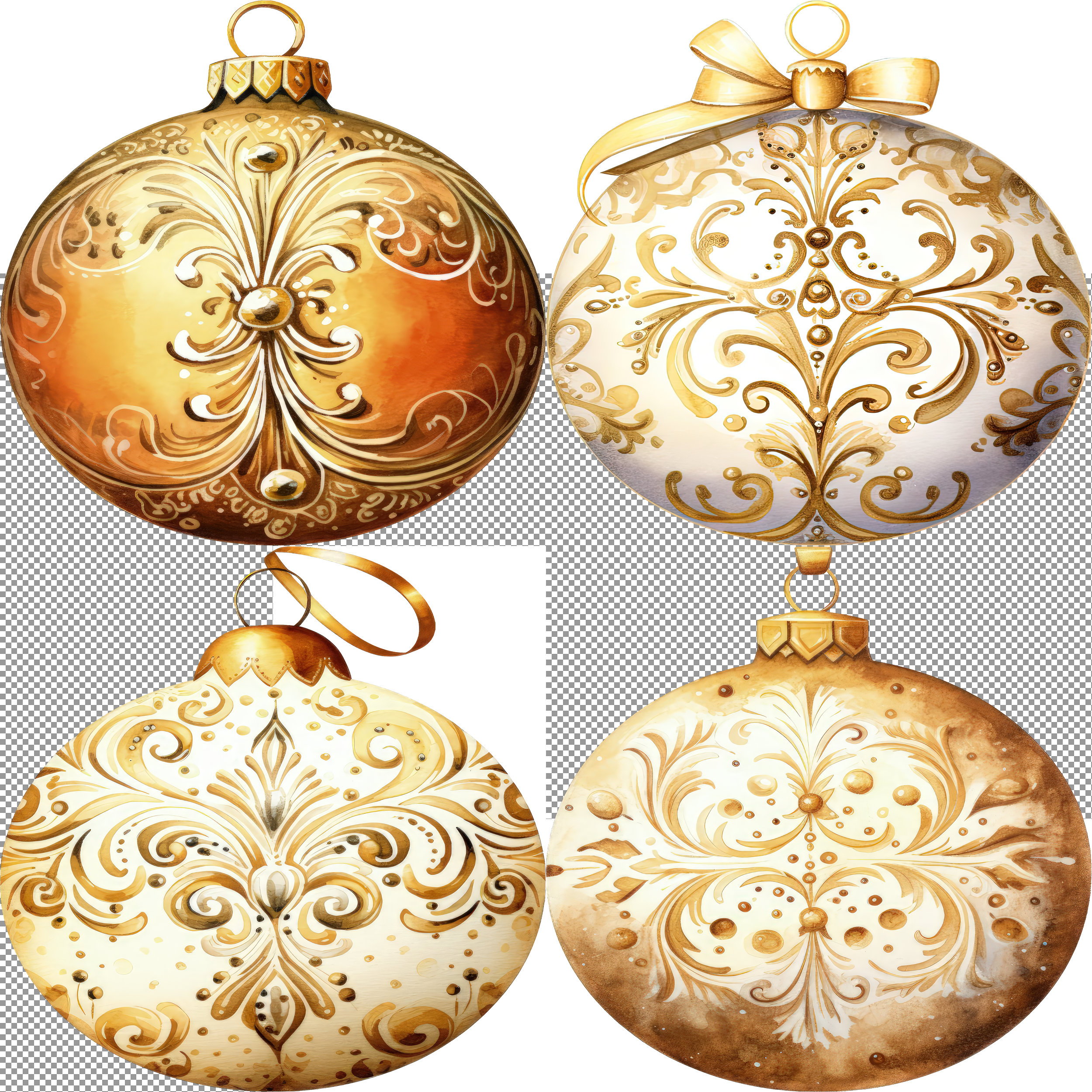 Gold Christmas Ornament Clipart, Art for Profile, Art for Desk, Picture ...