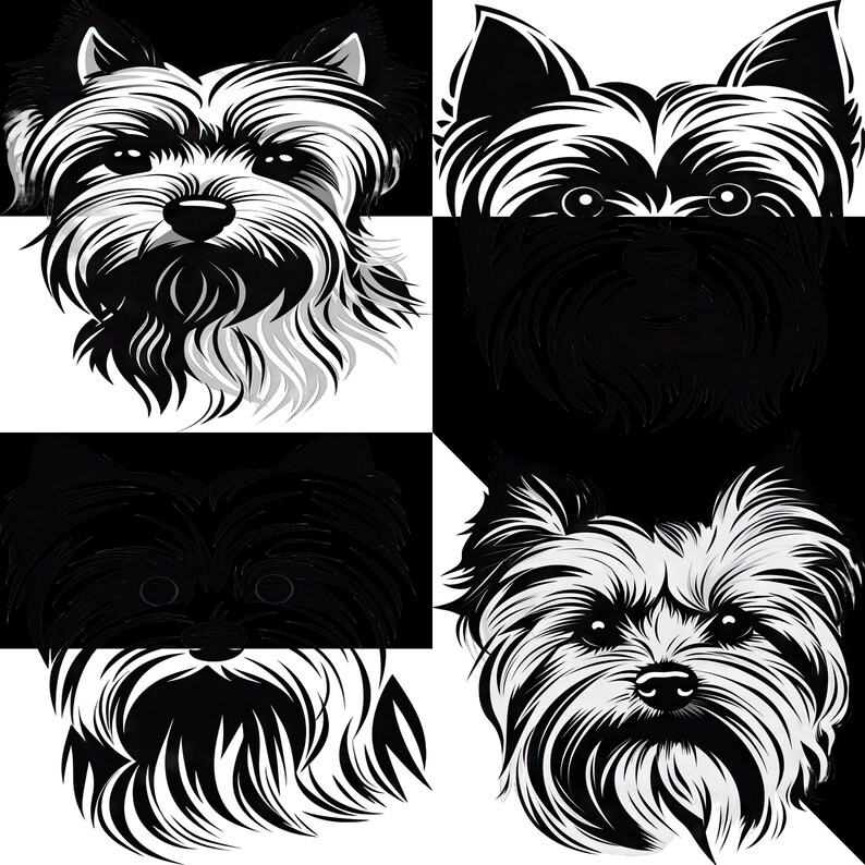 Yorkshire Terrier Vector Lines Logo PNG Clipartdog Logo - Etsy
