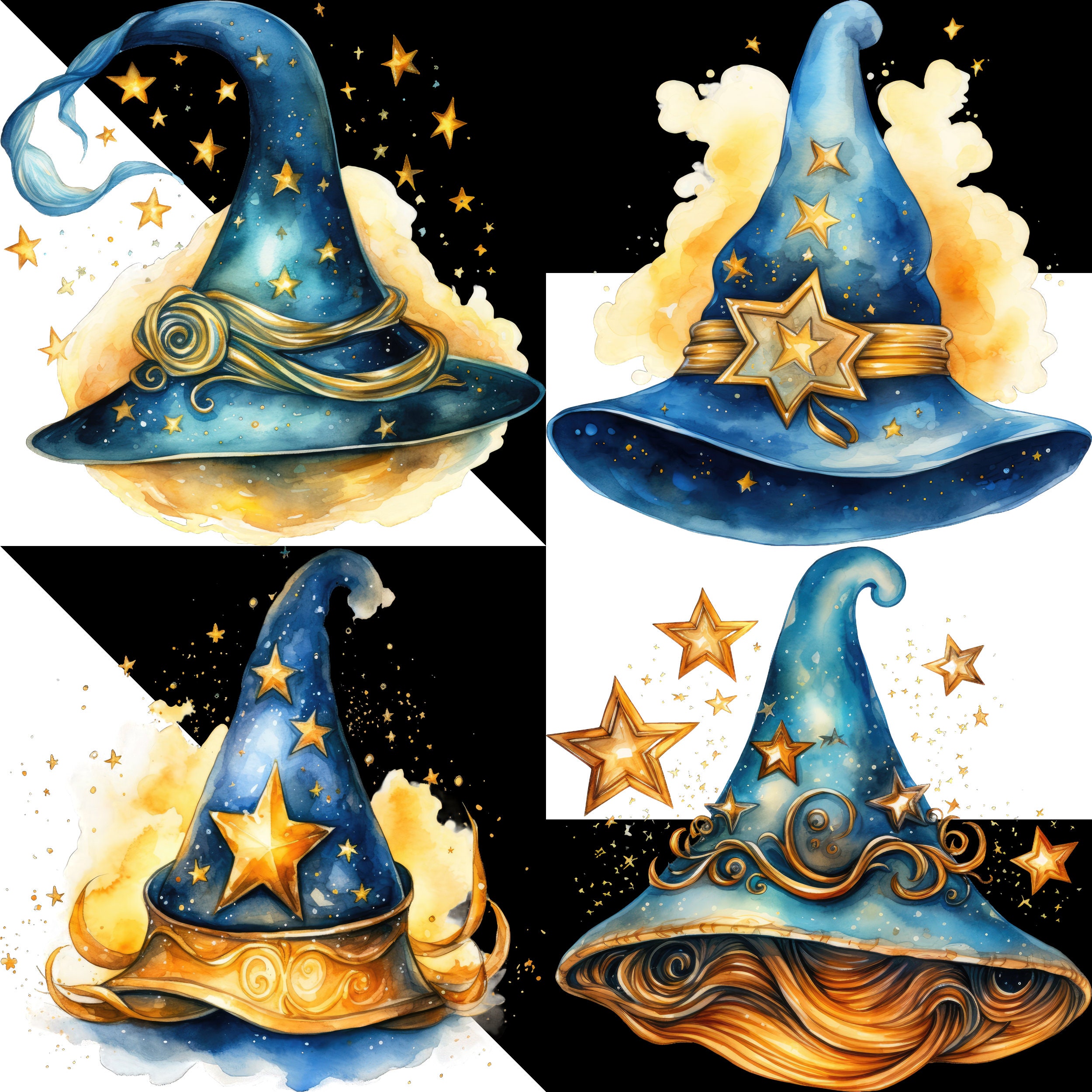 Wizard's Hat Clipart, Magical Wizard's Hat, Enchanting Sorcerer Cap ...