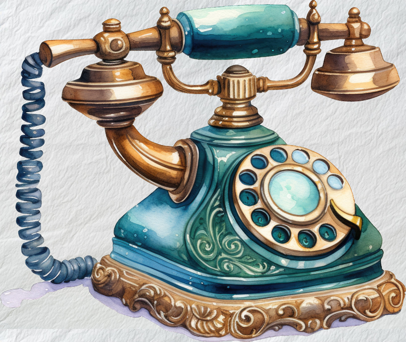 Victorian Telephone Whimsical Watercolour Clipart, Whimsical ...