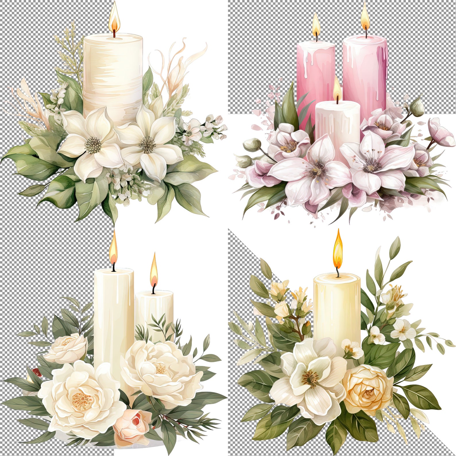 Candle Ceremony Watercolor Clipart, Picture for Numbers, Print for ...