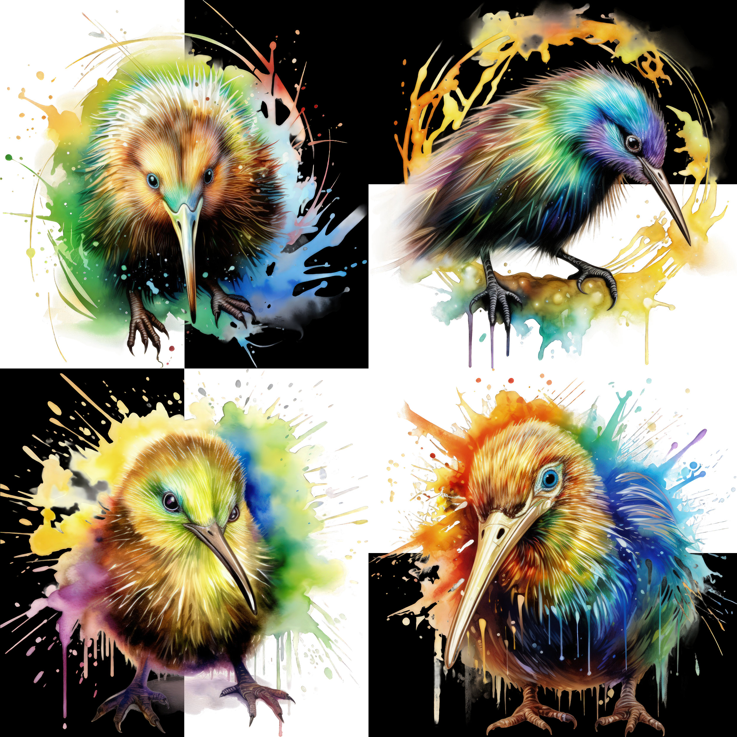 Kiwi Bird Clipart, Kiwi Bird Delightful Illustration,charming New ...