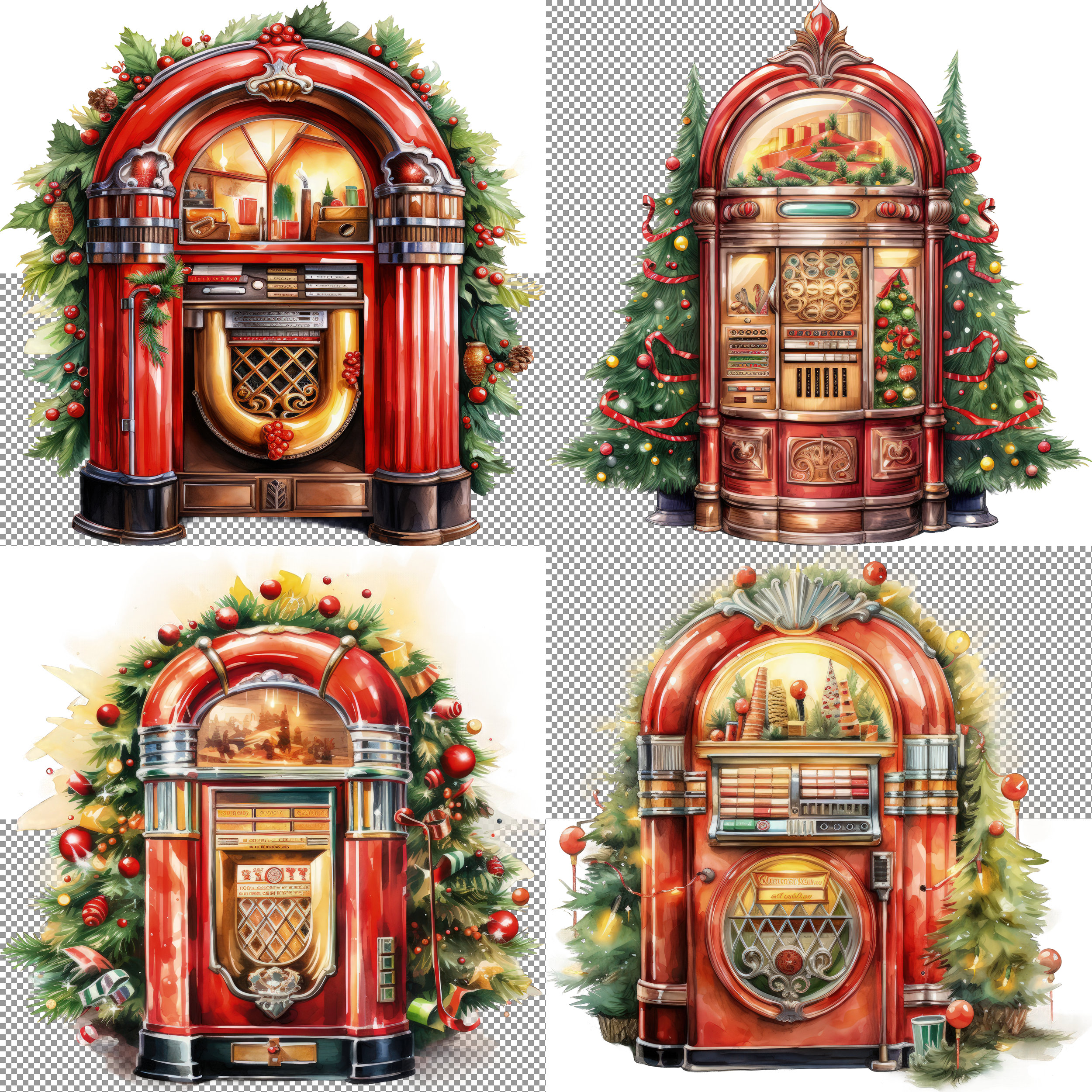 Yuletide Jukebox Clipart, Jingle Bell Jams: Christmas Yuletide Jukebox ...