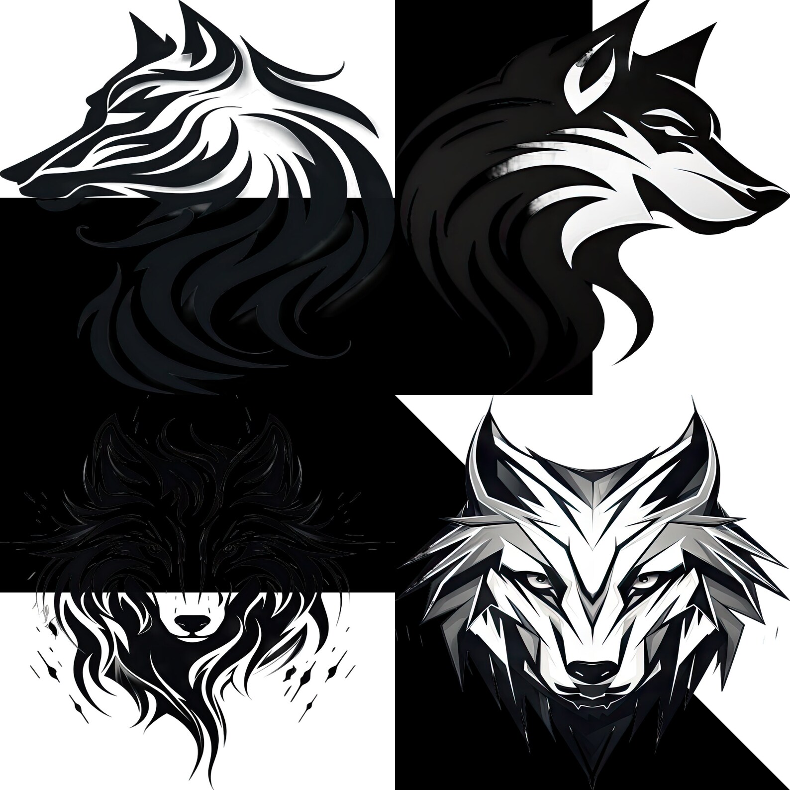 Abstract Wolf Vector Logo PNG Clipart, Vector Logo Clipart, Abstract ...