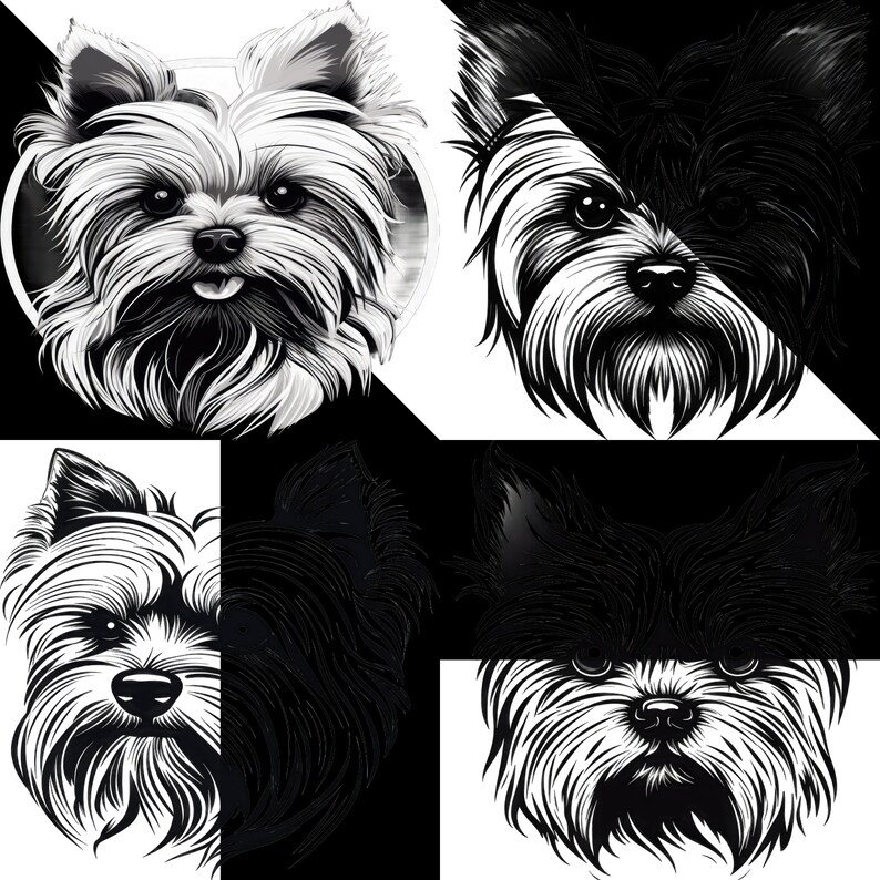 Yorkshire Terrier Vector Lines Logo PNG Clipartdog Logo - Etsy