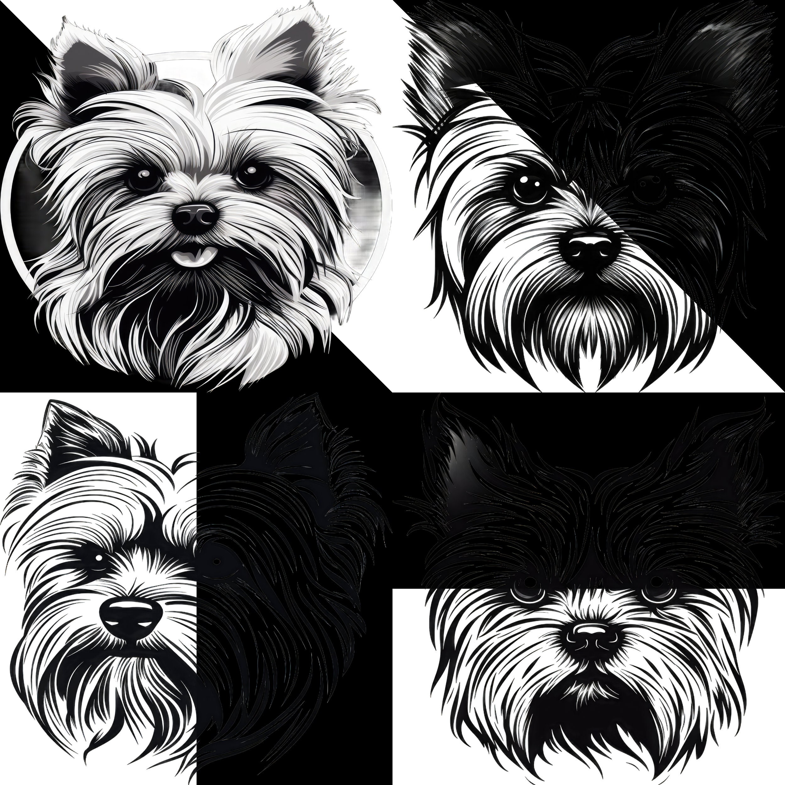 Yorkshire Terrier Vector Lines Logo PNG Clipartdog Logo - Etsy