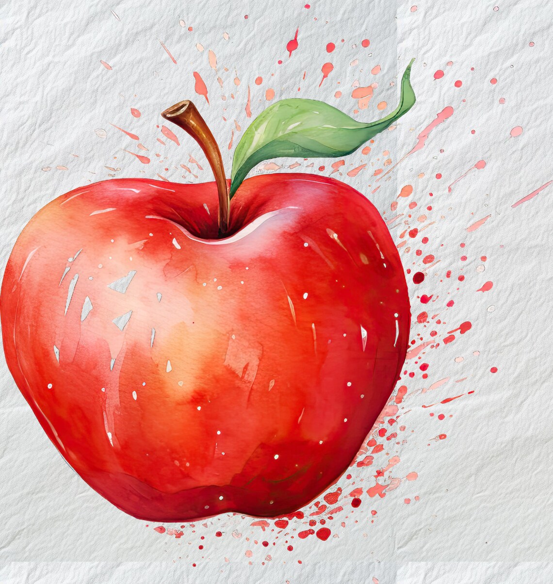 Enchanted Apple Whimsical Watercolor Illustration PNG - Etsy