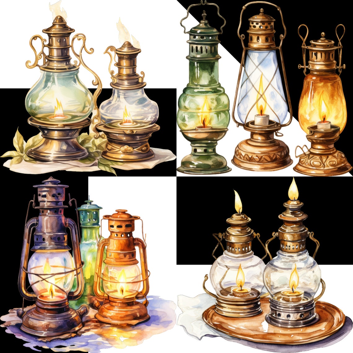 Vantage Oil Lamps Watercolor PNG Clipart, Classic Oil Lamp PNG Clipart ...