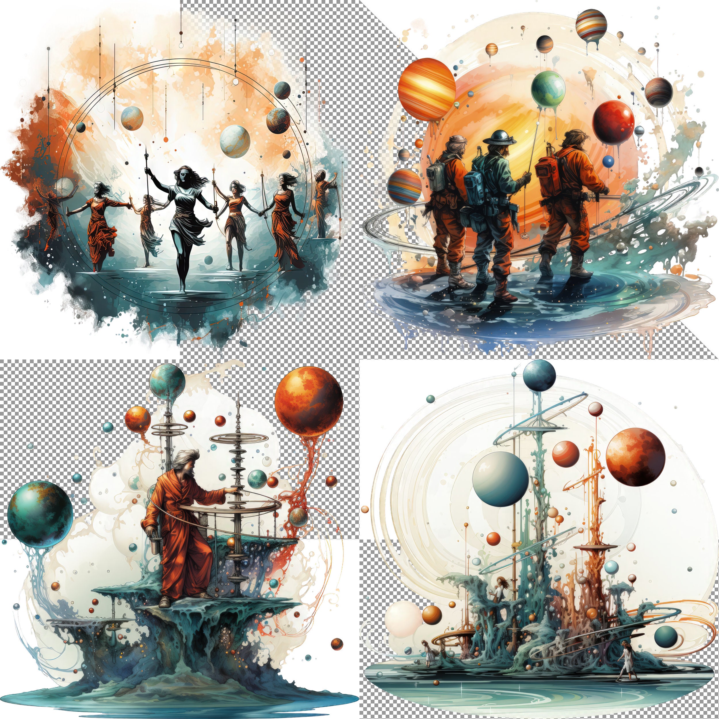 Celestial Circus Clipart Digital Celestial Circus Art - Etsy