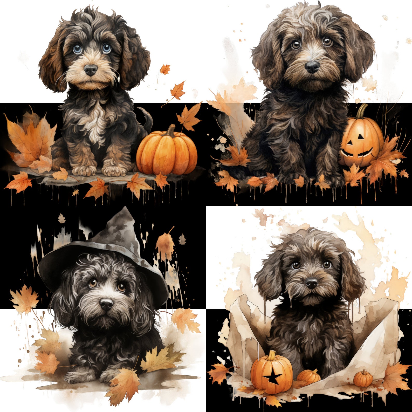 Spooky Cockapoo Halloween PNG, Haunted Cockapoo Clipart - Halloween Dog ...