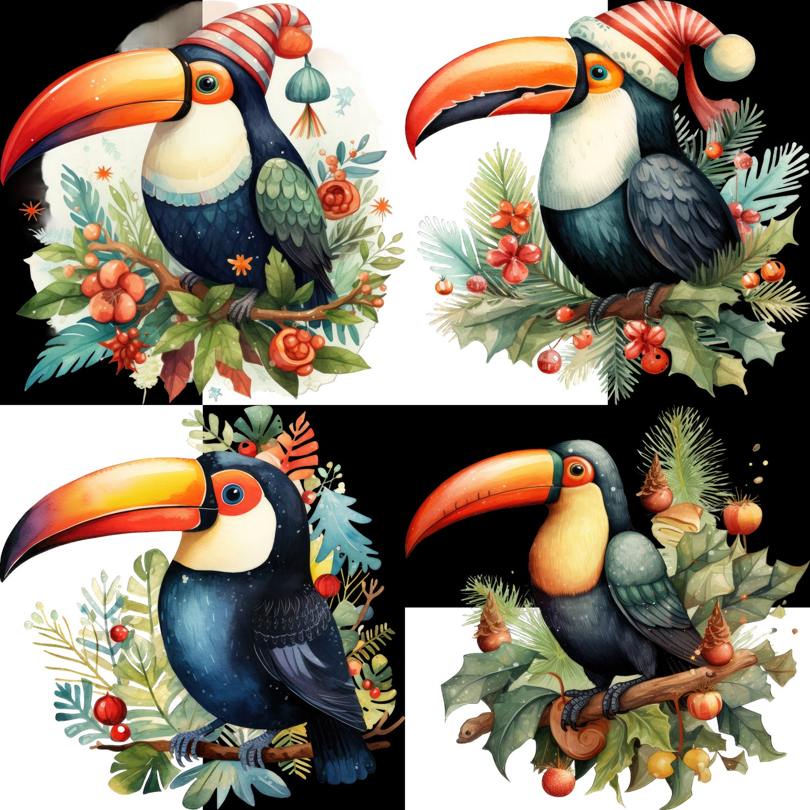 Christmas Heartwarming Toucan With Colorful Beak PNG Clipart,colorful ...