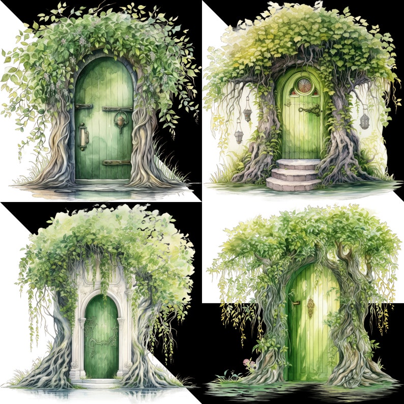 Enigmatic Base Tree Door Art Print, Mystical Nature Decor, Mystical ...