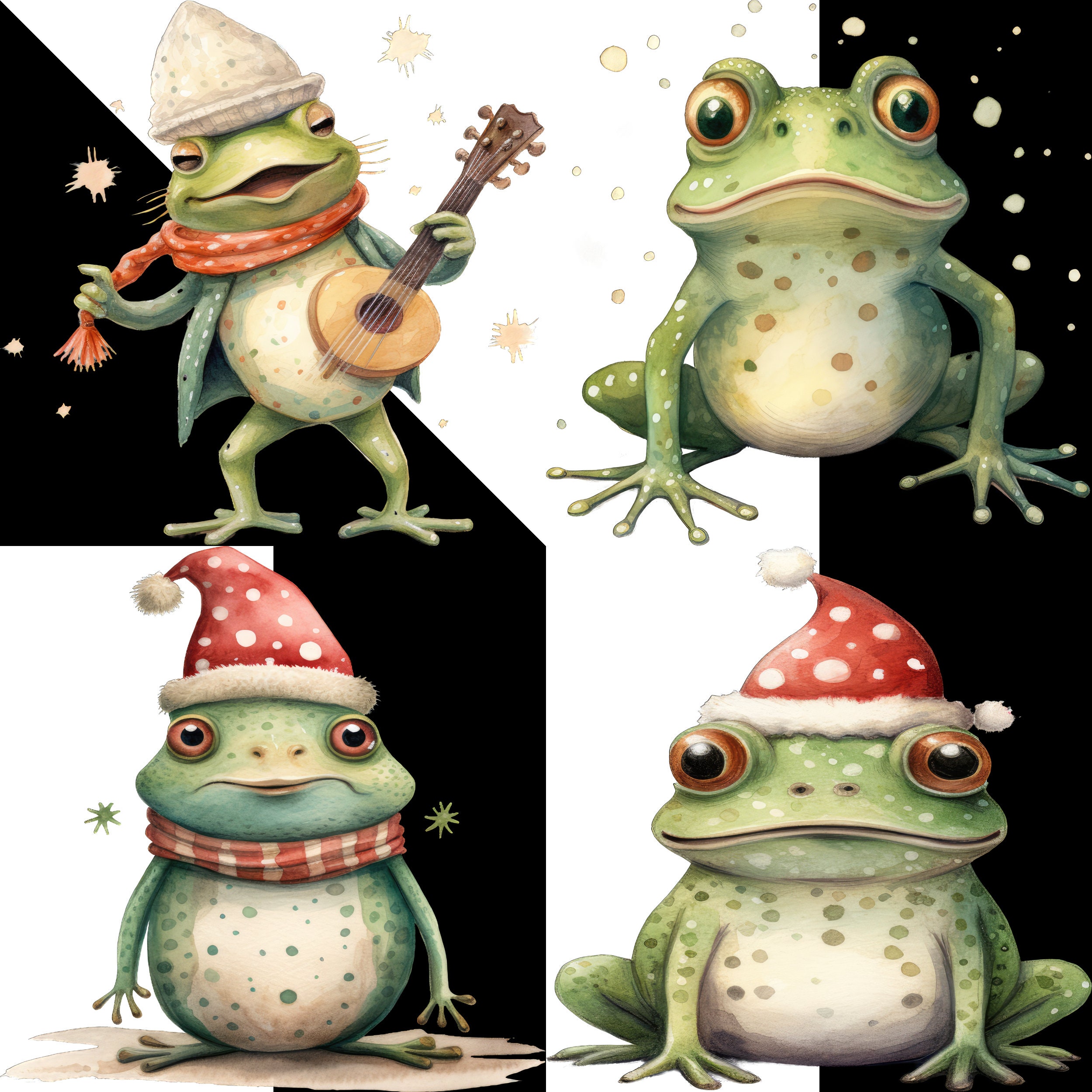 Christmas Festive Xenopus Frog PNG Clipartnursery,cheerful Christmas ...