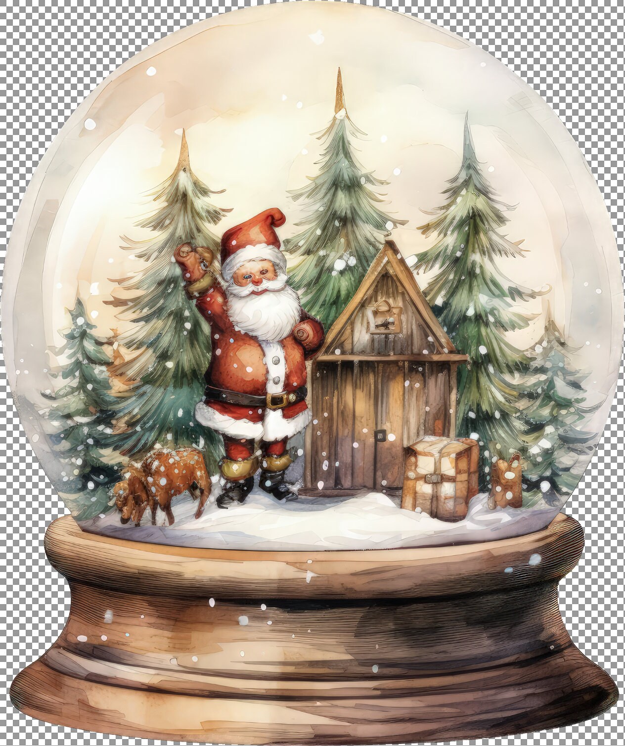Christmas Santa Snow Snowball Clipart, Merry Christmas Cute Santa ...