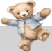 Teddy Bear Clipart, Attire in Light Brown Watercolor Illustration ...