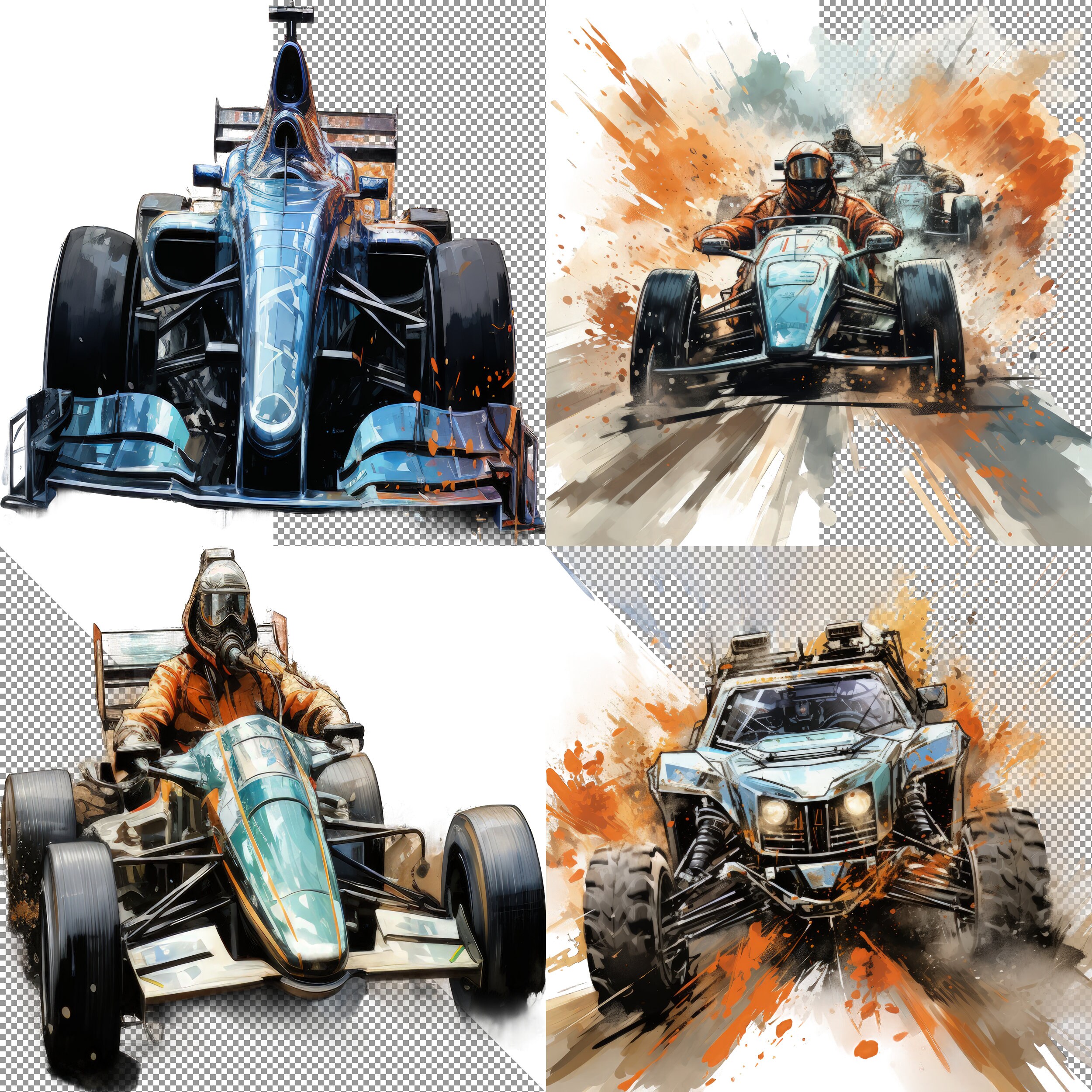 Track and Traction Racing Clipart Racing on the Track Image - Etsy