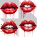 Spirit of Lips Distorted Delight Clipart, Sensual Lipstick Art ...
