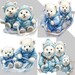 Icy Adventures Clipart, Digital Sticker for Kids, Cute Polar Bear Cubs ...