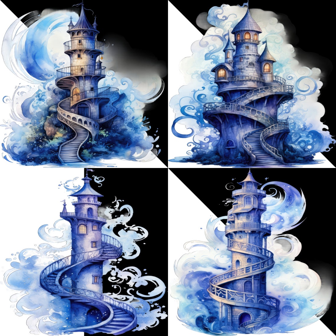Wizard's Tower Clipart Enchanting Wizard's Tower - Etsy