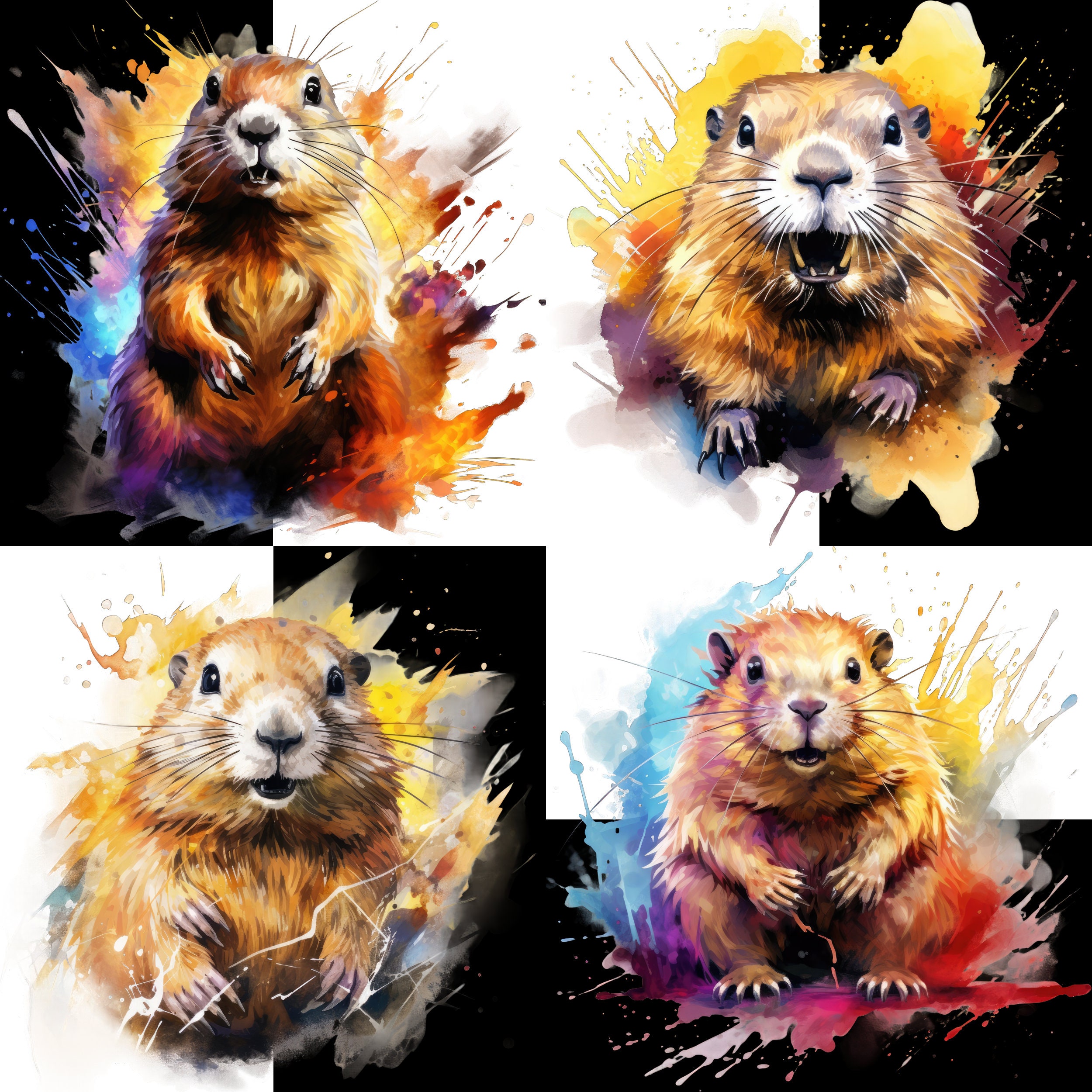 Gopher Lightning Clipartgopher Glow: Whimsical Lightning - Etsy