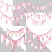 Baby Pink and Green Birthday Bunting ,watercolor Illustration, Digital ...