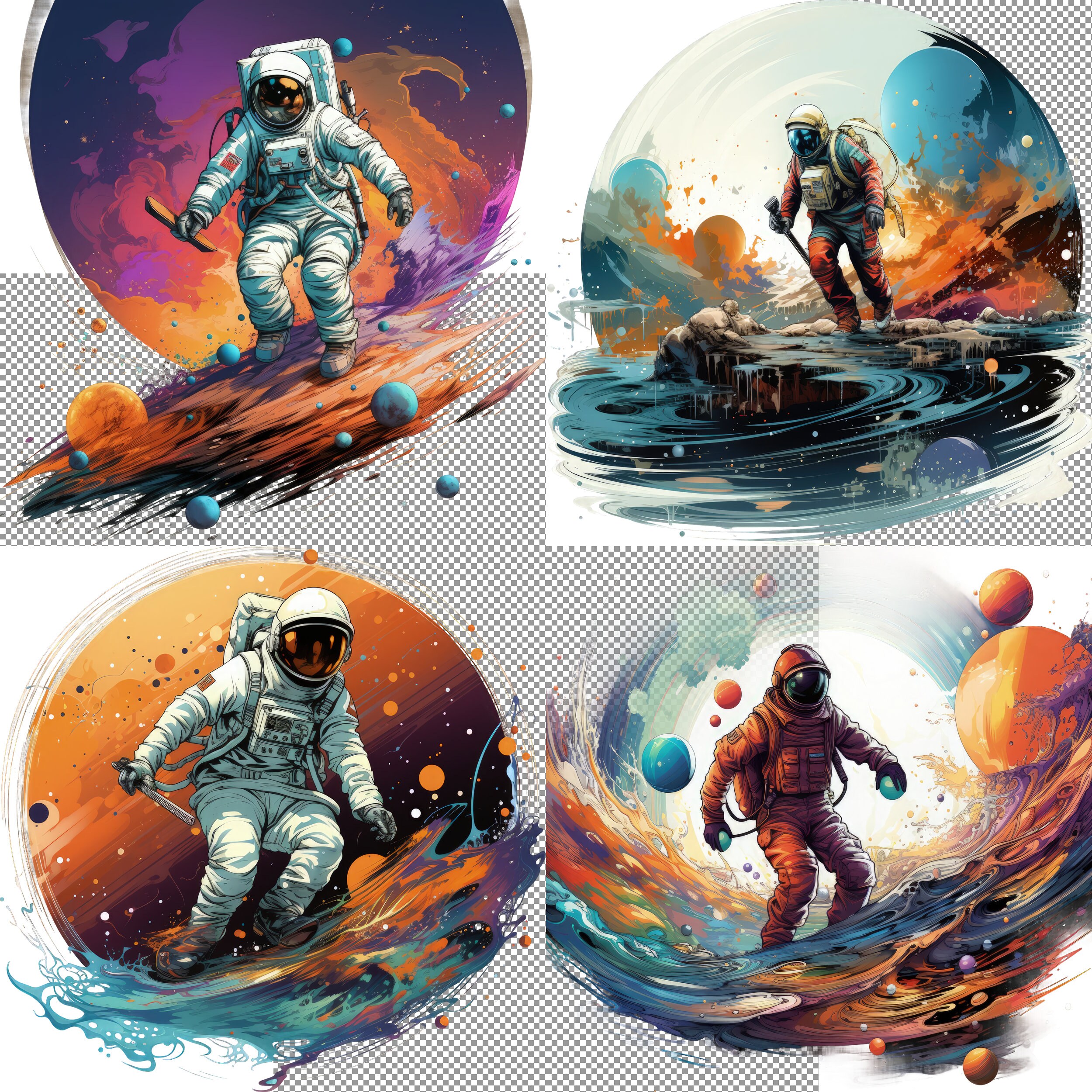 Space Skate Clipartsci-fi Roller Skate Clipart Set Space - Etsy