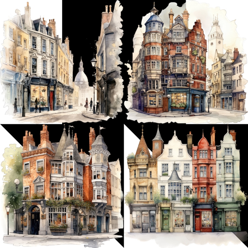 Victorian London Whimsical Watercolour Illustration,historical Decor ...