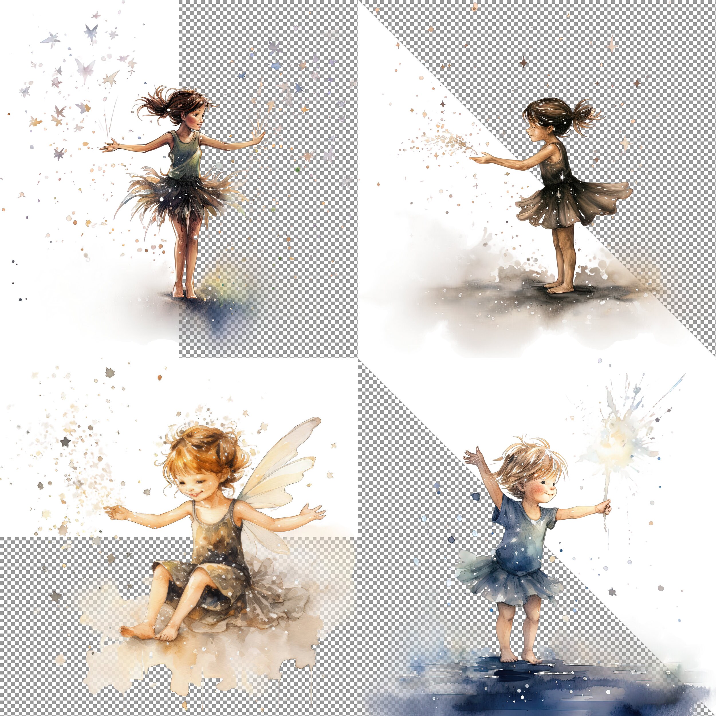 Pixie Dust Sprinkle Watercolor Clipart, Digital Sticker for Acrylic ...