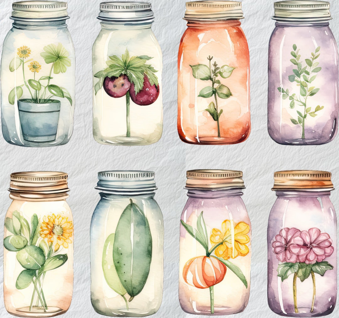 Vantage Mason Jars PNG Clipart,vintage Glass Jar Illustration,vantage ...