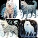 Haunting Samoyed Skeleton Clipart, Samoyed Skeleton Clipart, Haunting ...