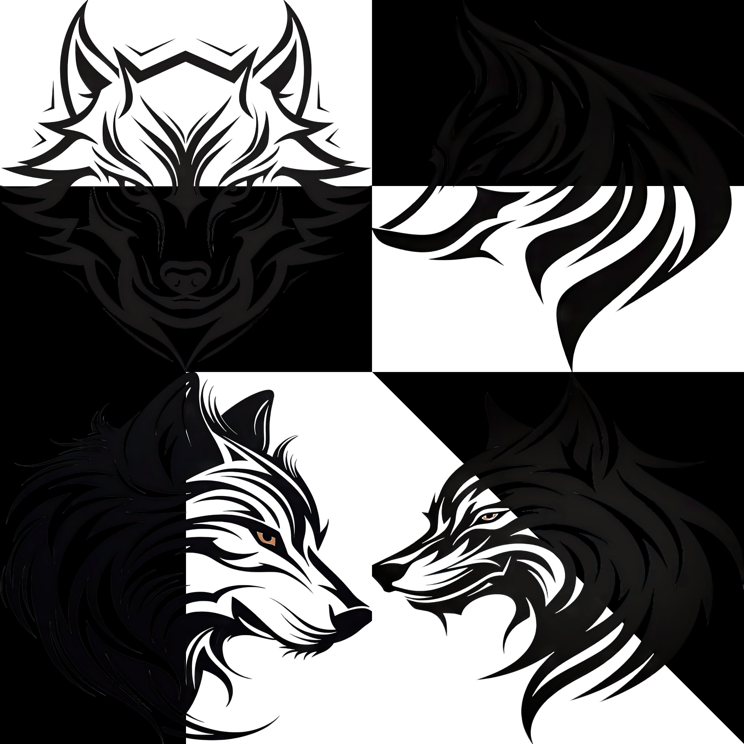 Abstract Wolf Vector Logo PNG Clipart, Vector Logo Clipart, Abstract ...