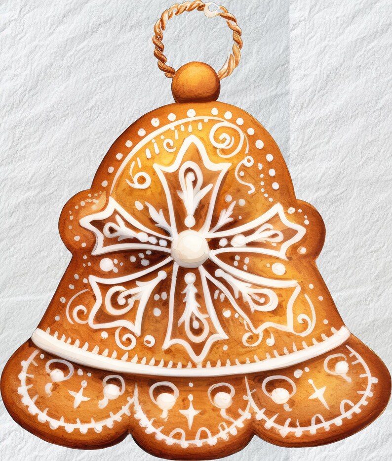 Watercolor Bell Shaped Gingerbread Cookie PNG Clipart,gingerbread Bell ...