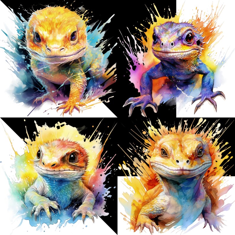 Newt's Electrifying Portrait,electrifying Newt Wildlife Painting,newt's ...
