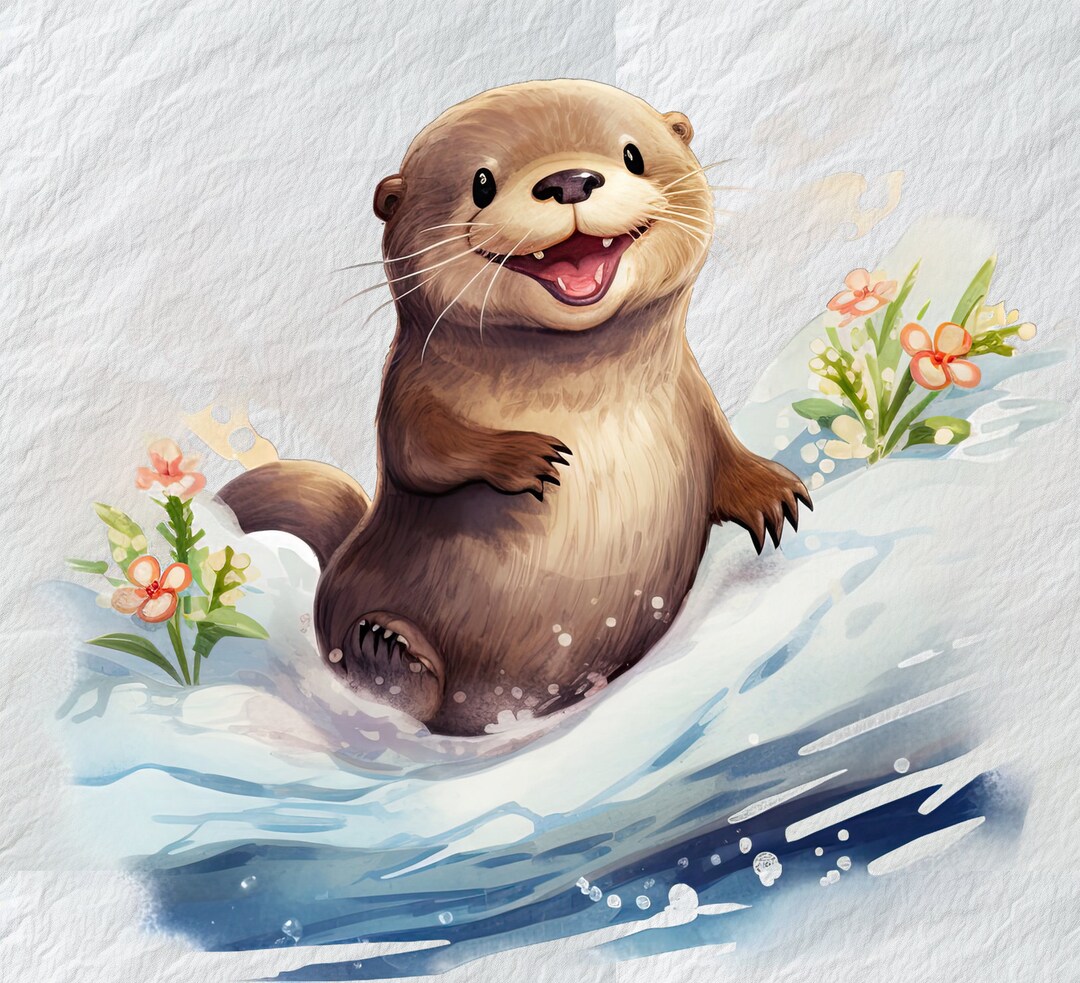 Christmas Festive Otter PNG Clipart,joyful Otter Illustration,christmas ...