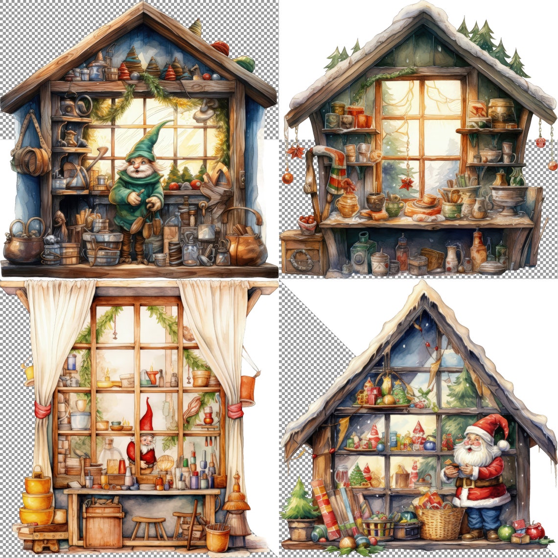 Enchanting Window Clipart,watercolor Illustration, Craft for Adult ...