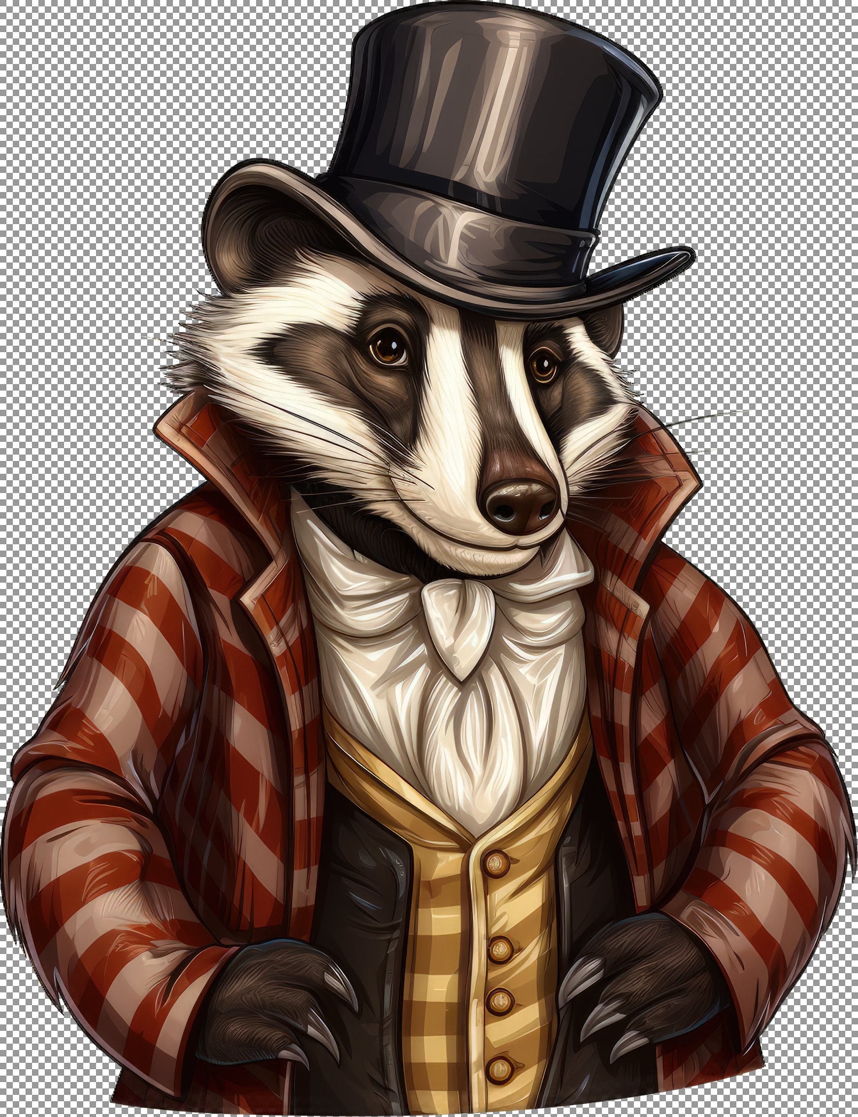 British Vintage Badger Clipart, British Vintage Badger Clipart,classic ...