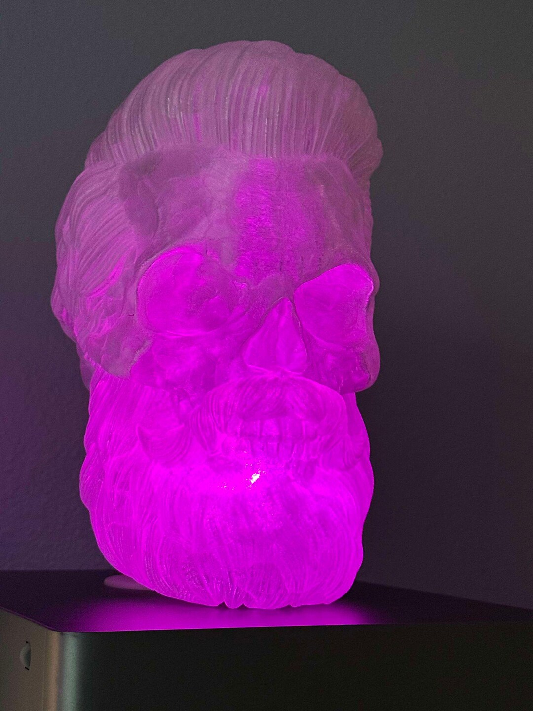 3D Printed Glowing LED Skull Headphone Display With Beard - Etsy