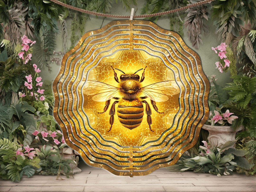 Bee Wind Spinner PNG, Spring Hanging Decor, Bee Lover Wind Spinner ...