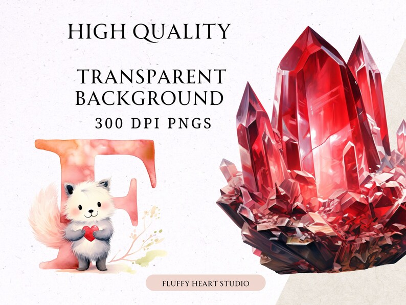 Rainbow Crystals Clipart for Commercial Use Transparent PNG - Etsy