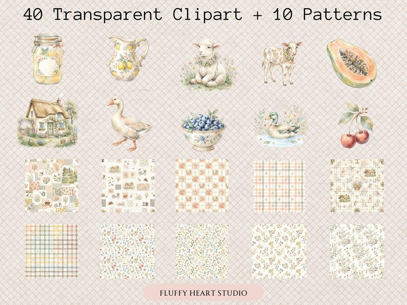 Summer Cottage Clipart Bundle, Watercolor Cottagecore PNG, Cozy ...