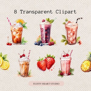 Summer Smoothie Clipart Watercolor Clipart for Commercial Use ...