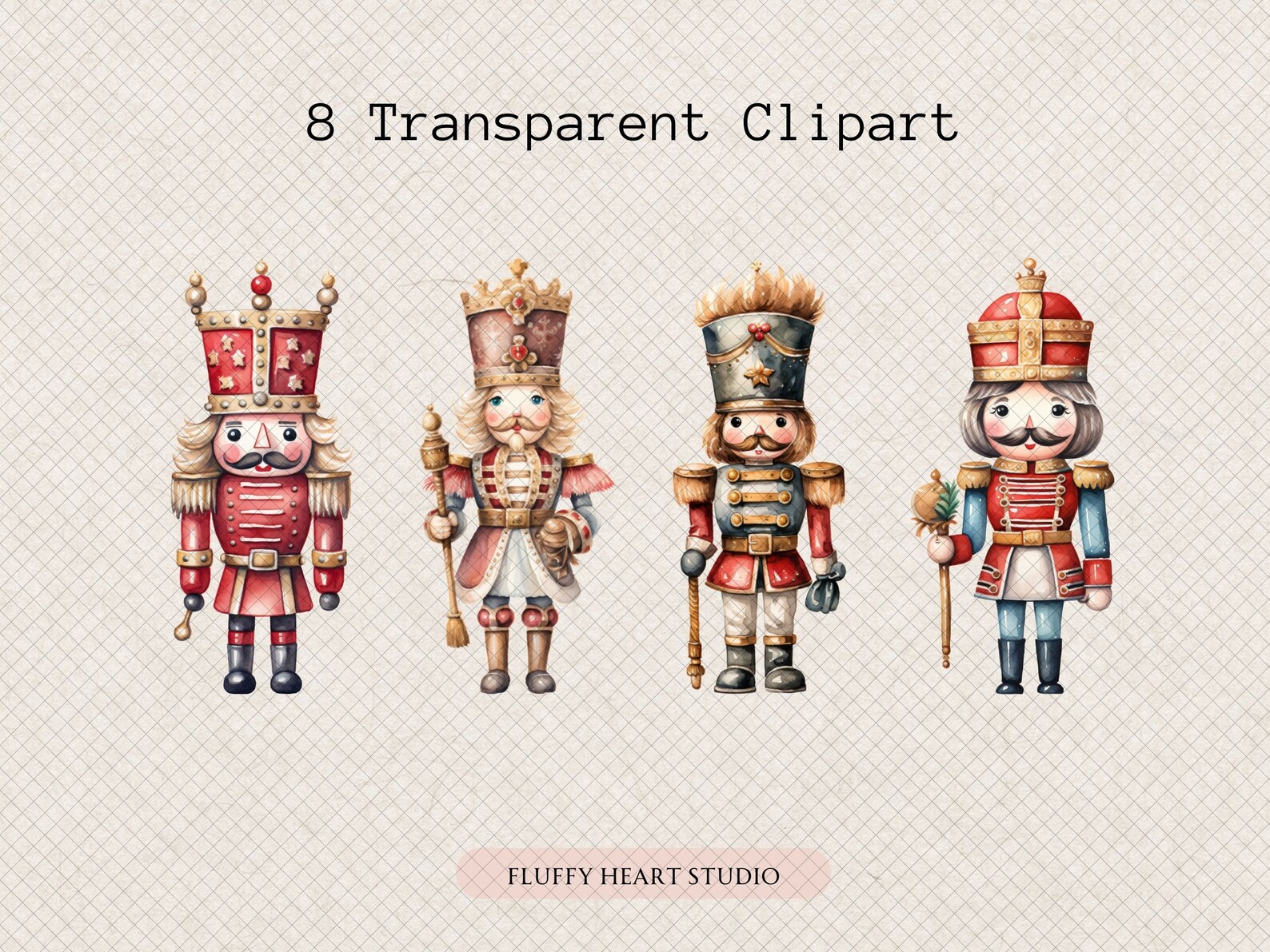 Christmas Nutcrackers Clipart Watercolor Clipart for Commercial Use ...