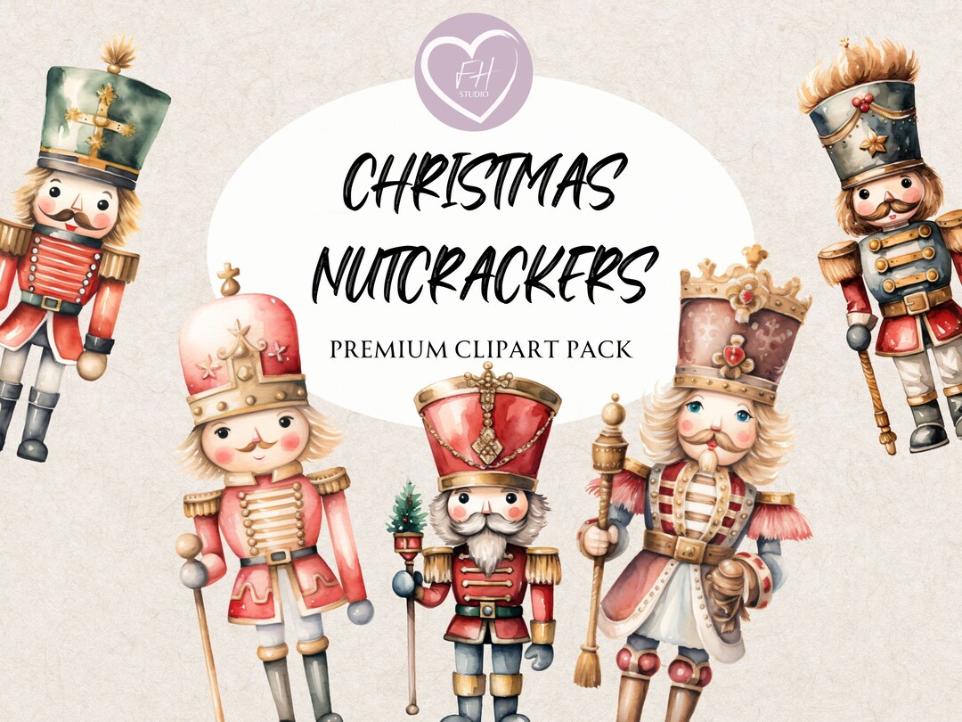 Christmas Nutcrackers Clipart Watercolor Clipart for Commercial Use ...